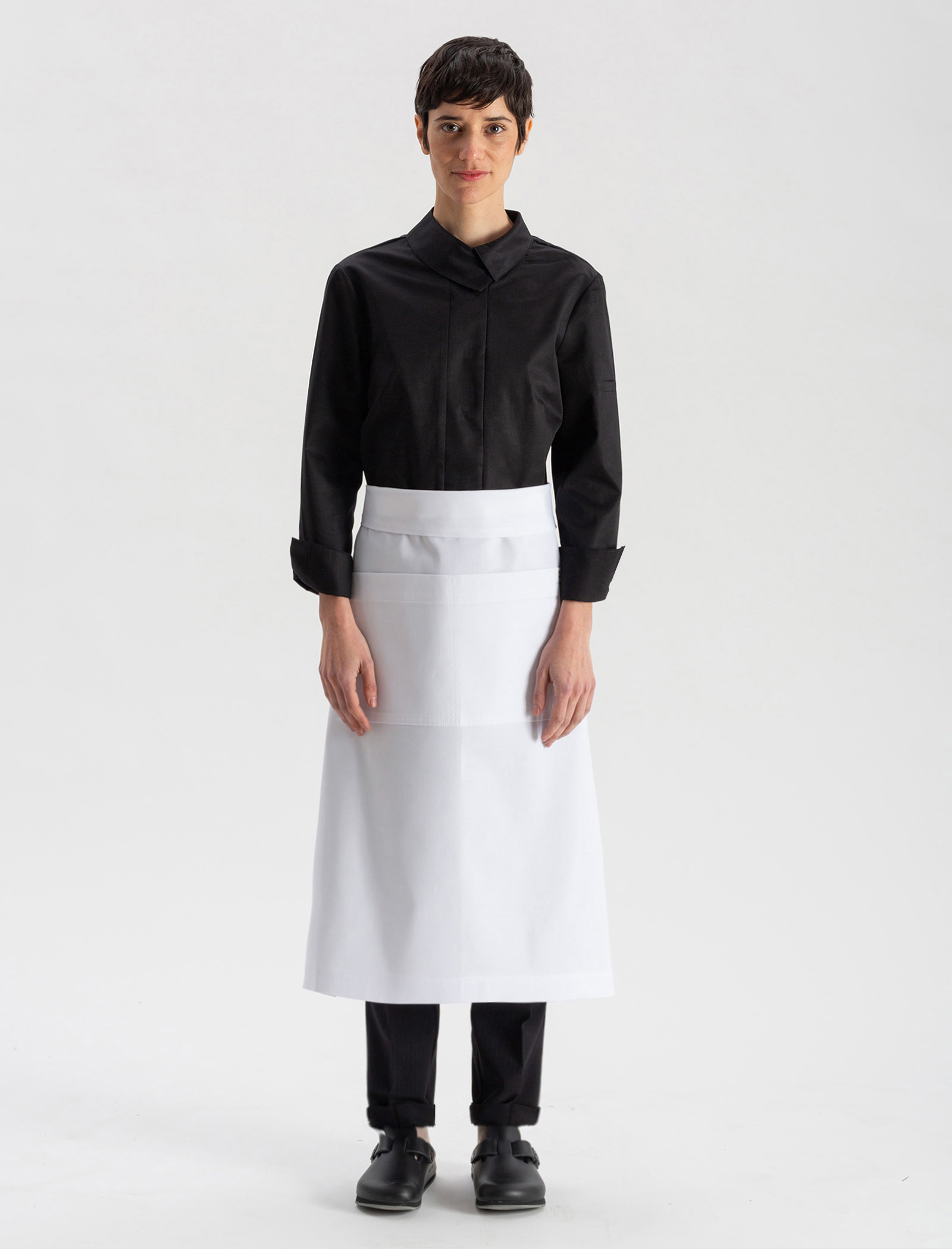 Delantal de cintura largo blanco - Qooqer