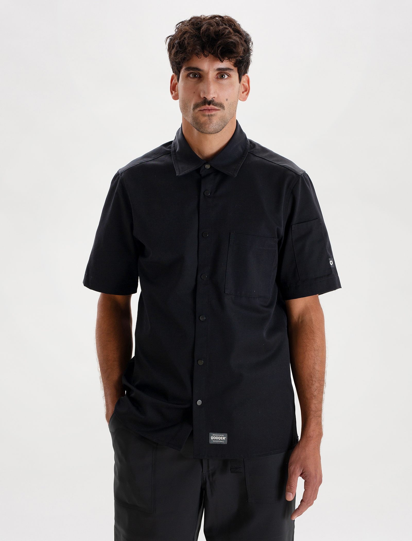 Premium black work shirt, a perfect fusion of design and quality. - Qooqer