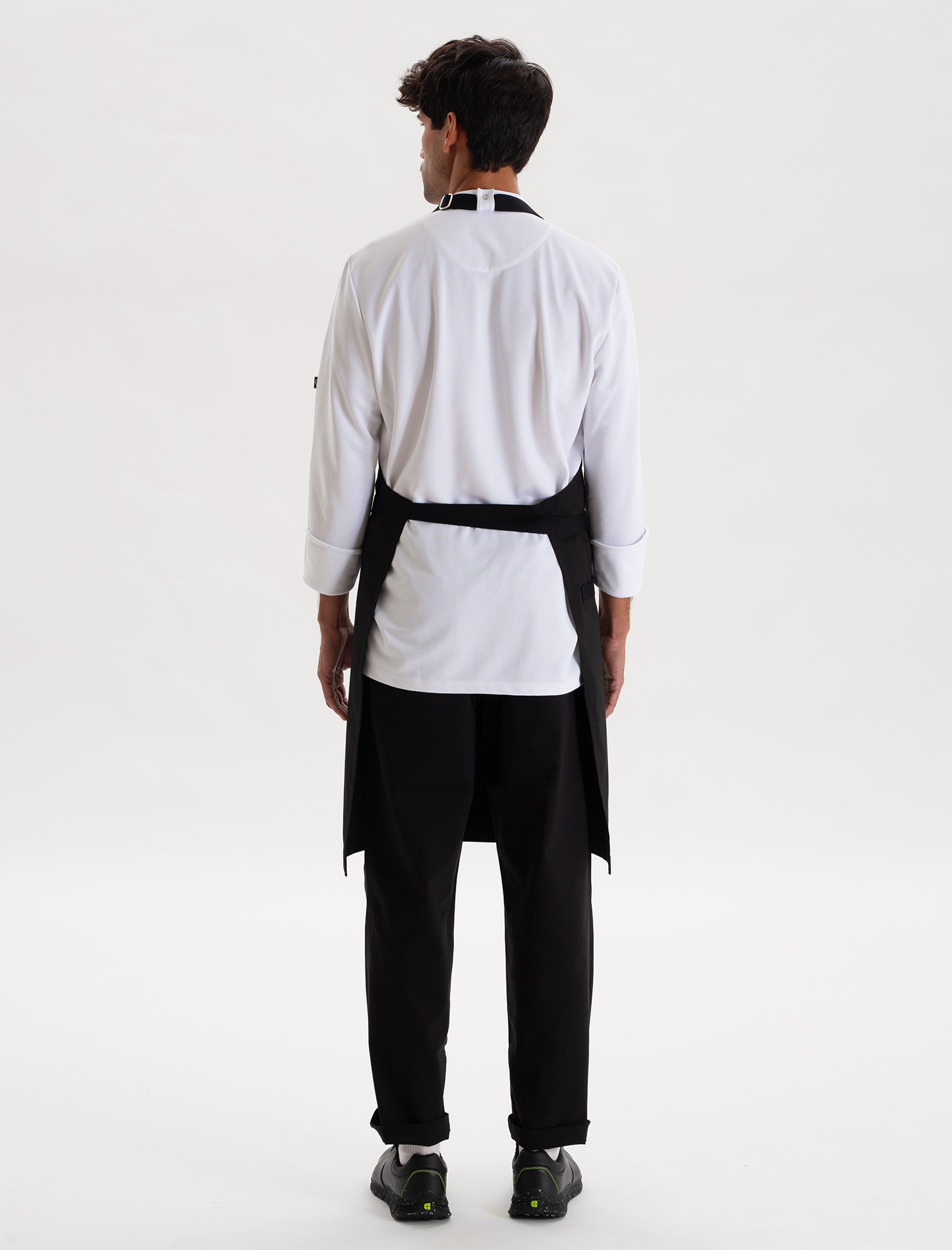 Black chef's apron with avant-garde style. - Qooqer