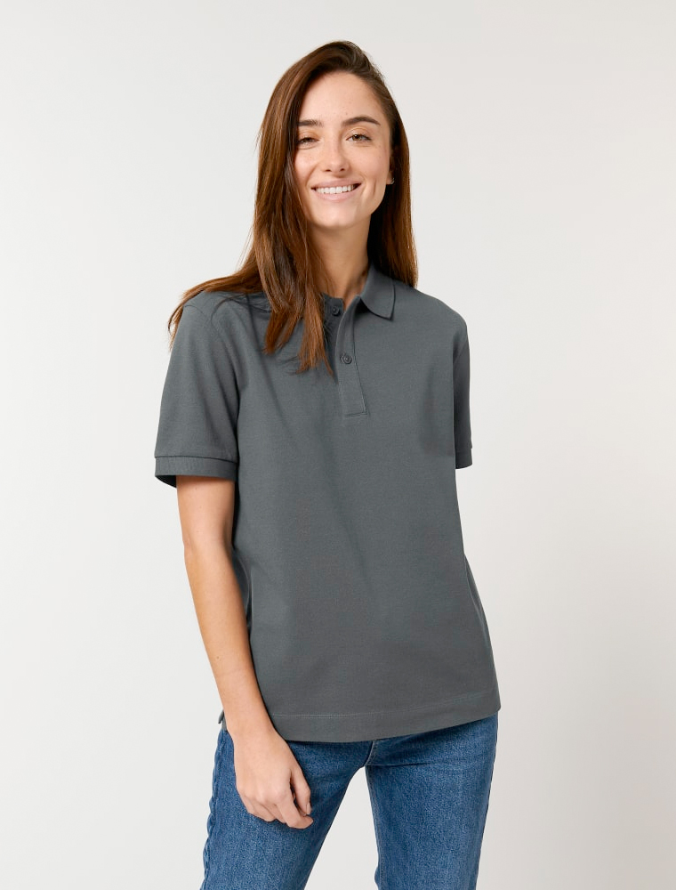 Unisex grey polo shirts - Qooqer