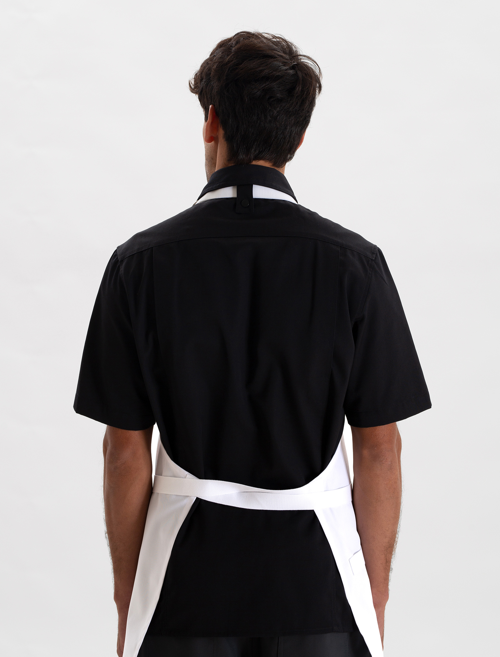 Cross-back blue apron - Qooqer