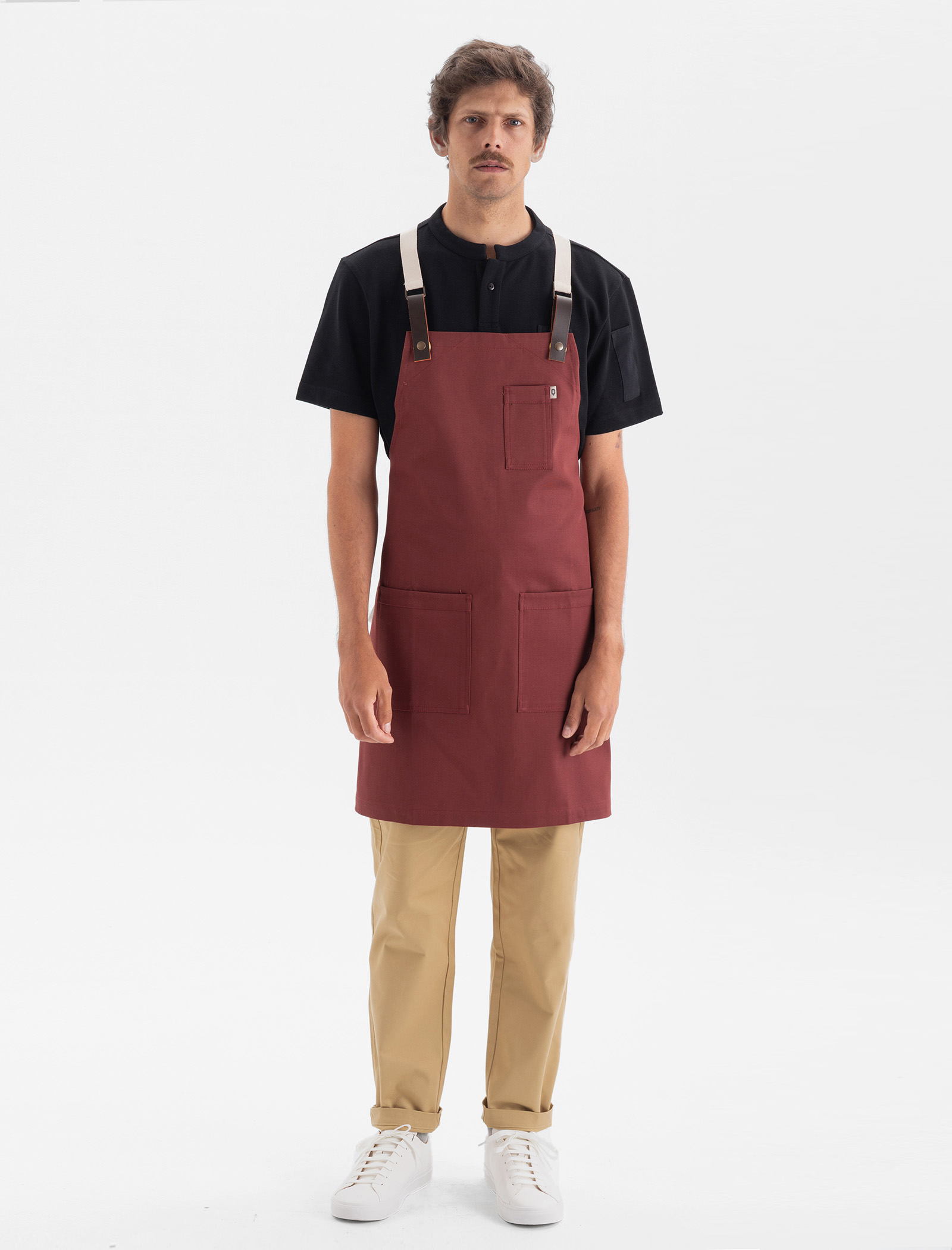 Bordeaux Apron with Crossed Back - Qooqer