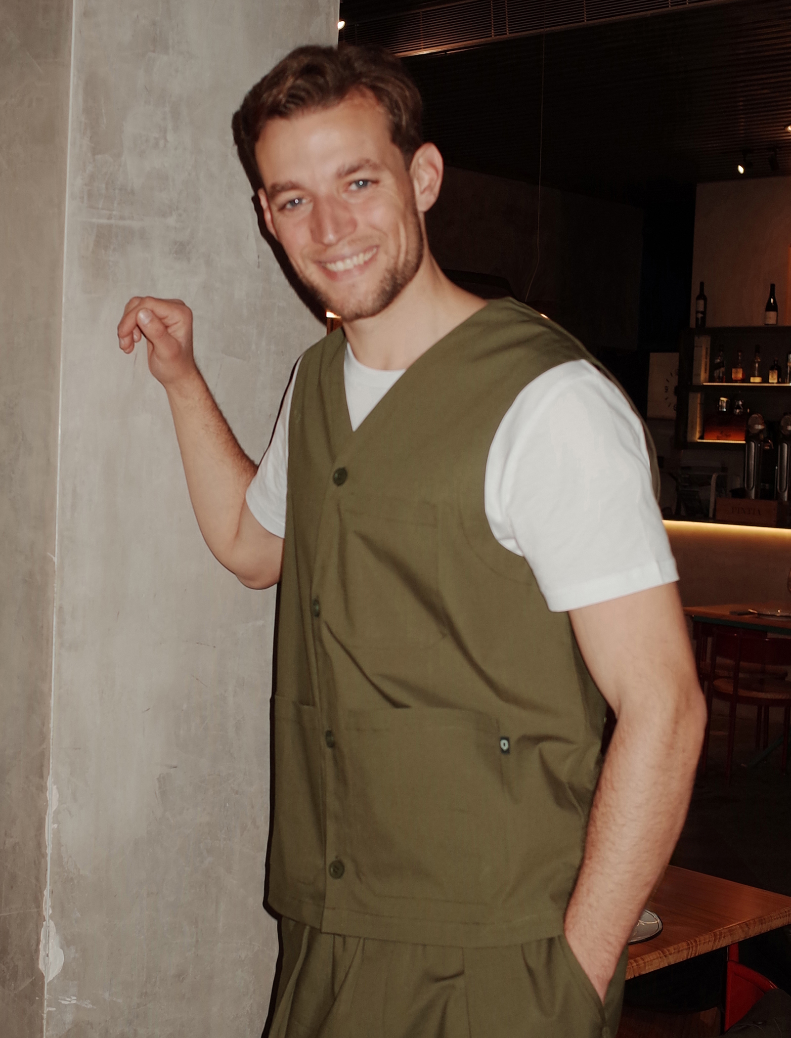 Chaleco verde camarero - Qooqer