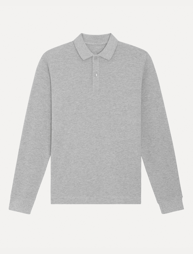 Polo gris claro manga larga unisex - Qooqer