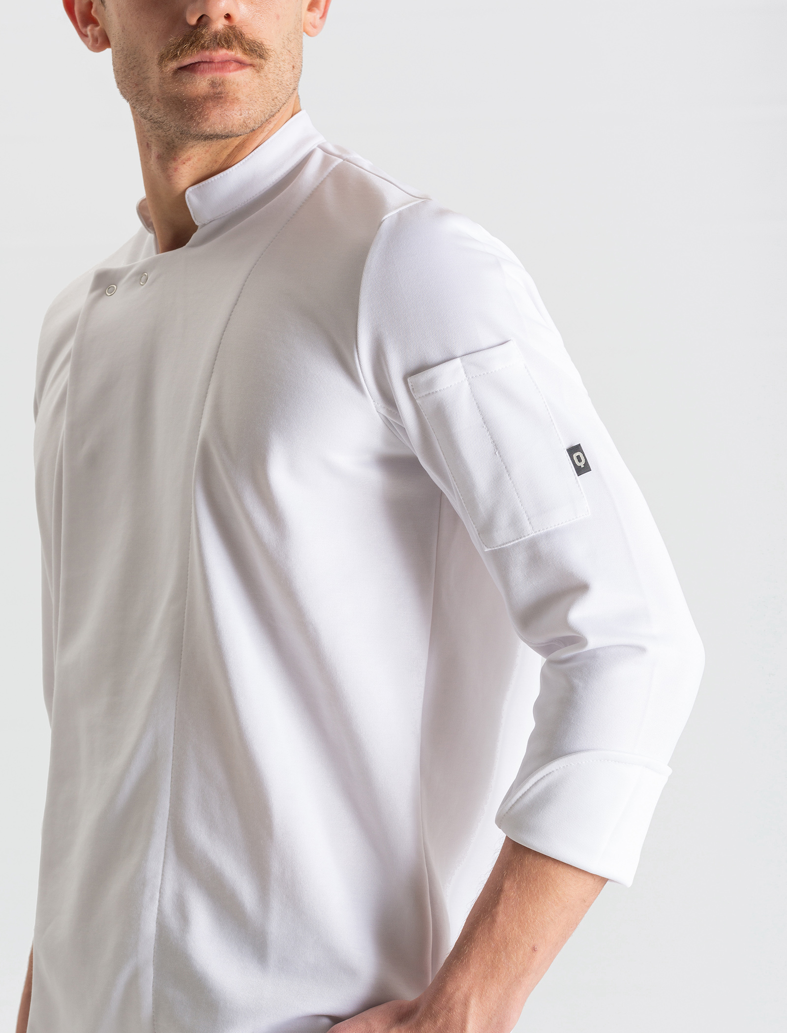 Chaquetilla cocinero manga larga blanca - Qooqer