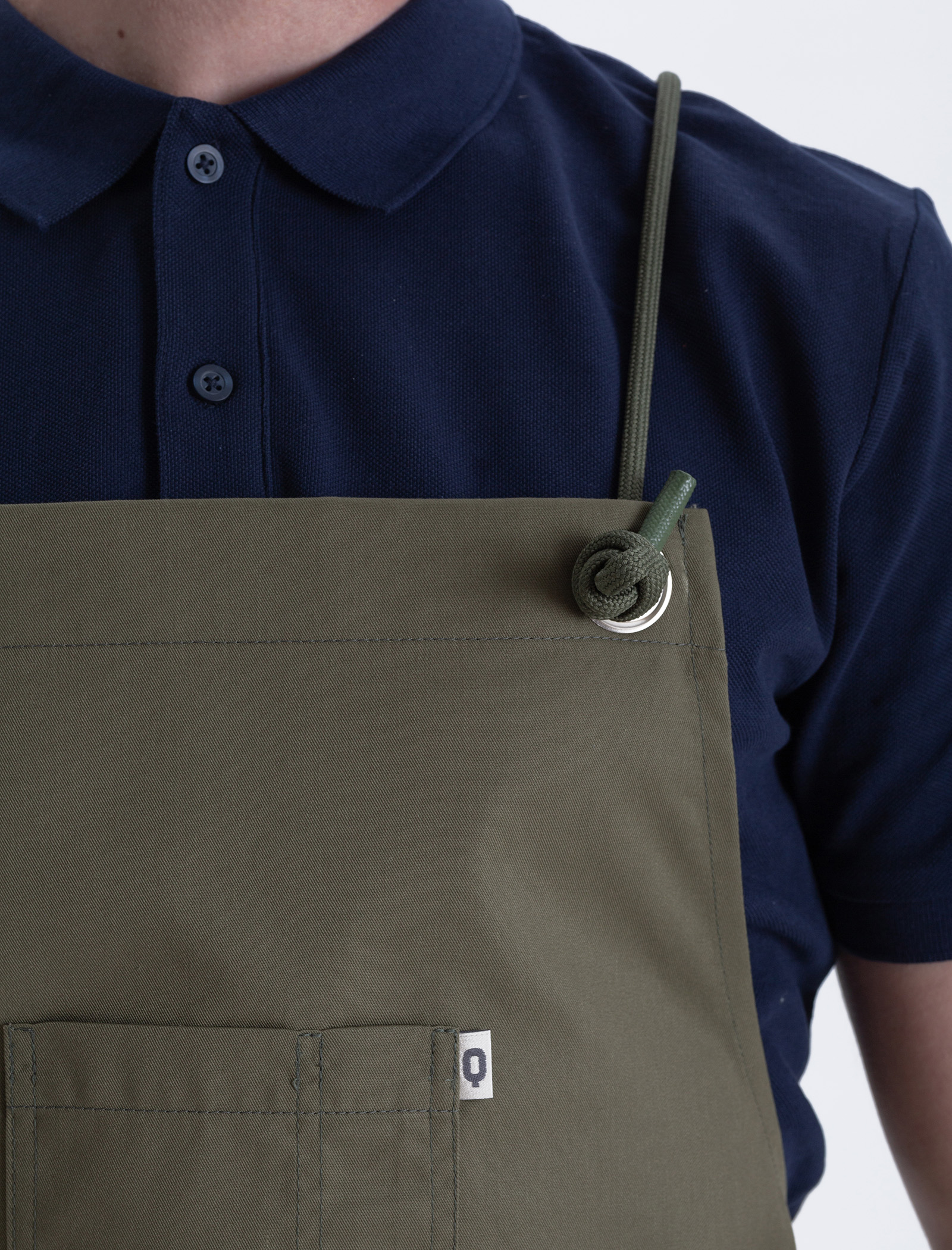 Green Cross Back Apron with laces - Qooqer