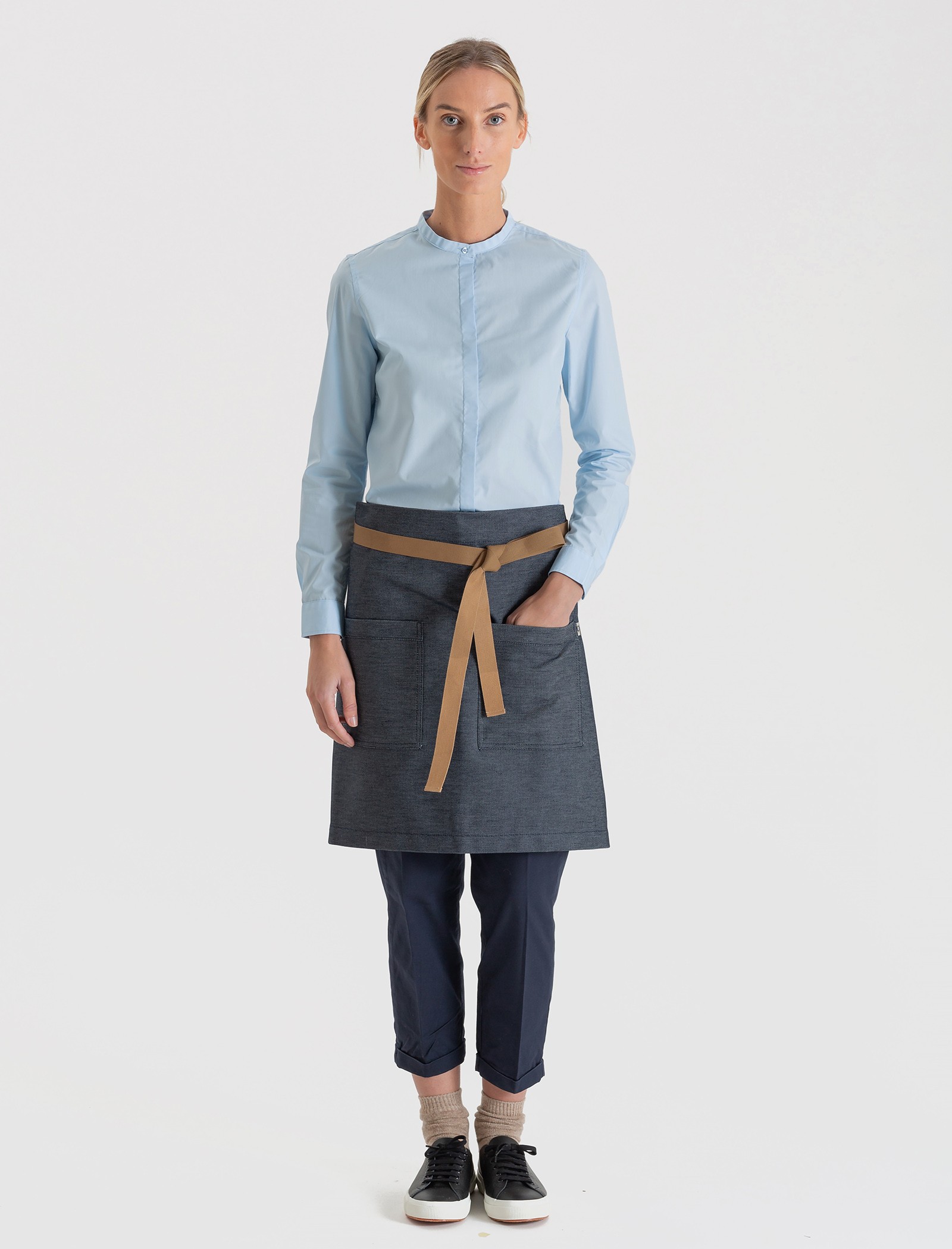 Blue denim waist apron - Qooqer