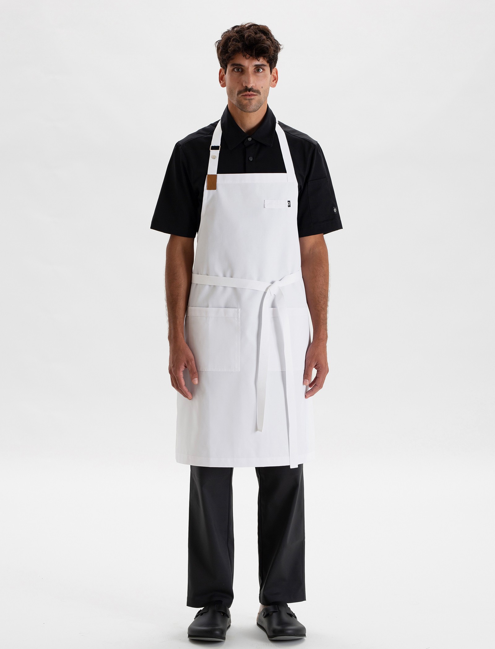 Cross-back blue apron - Qooqer