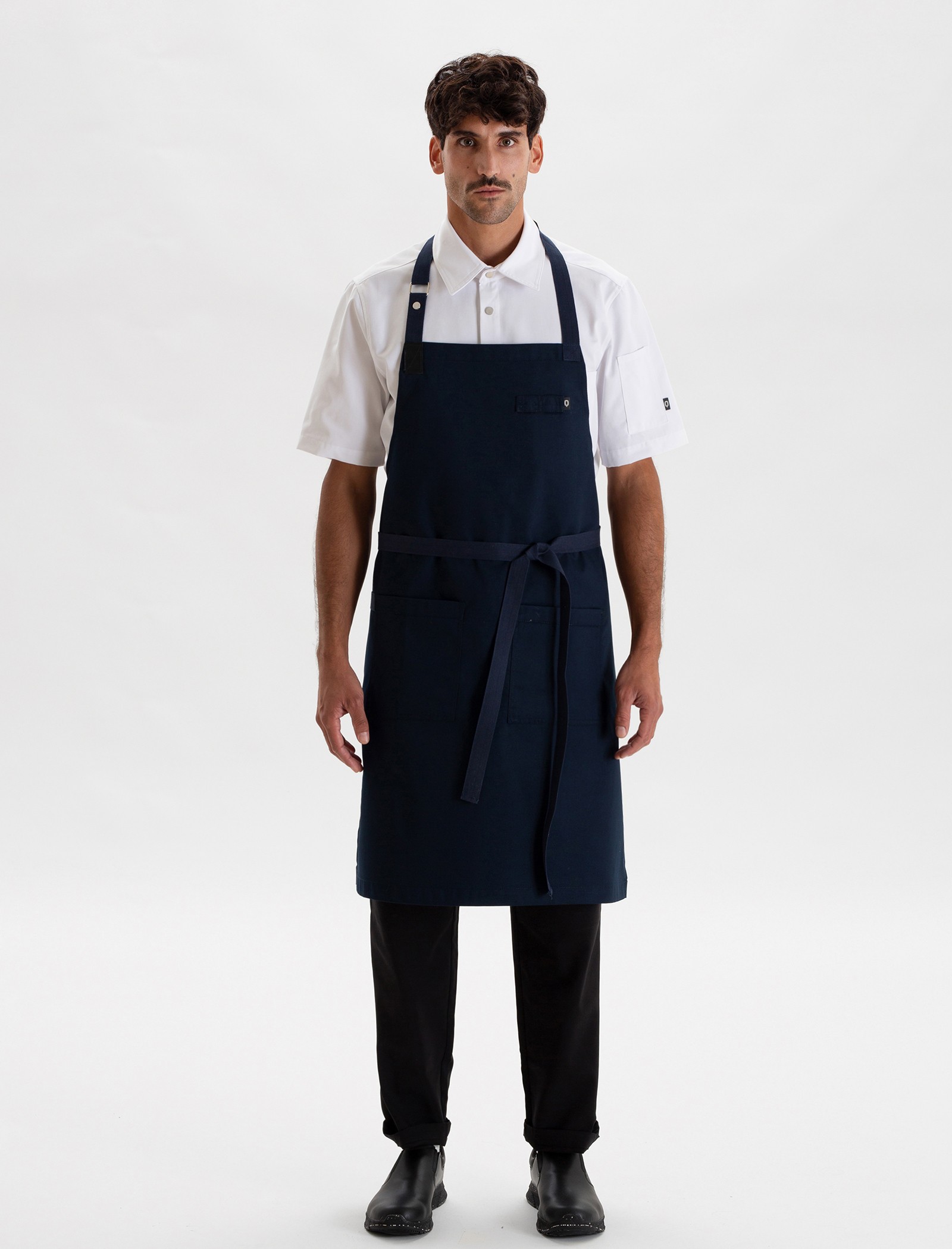 navy chef apron