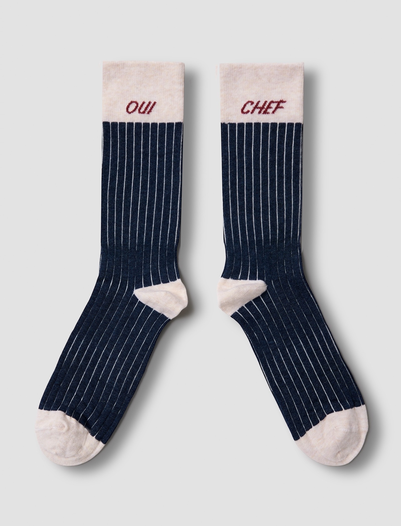 Chaussettes de Chef Rayées Navy Oui Chef - Qooqer