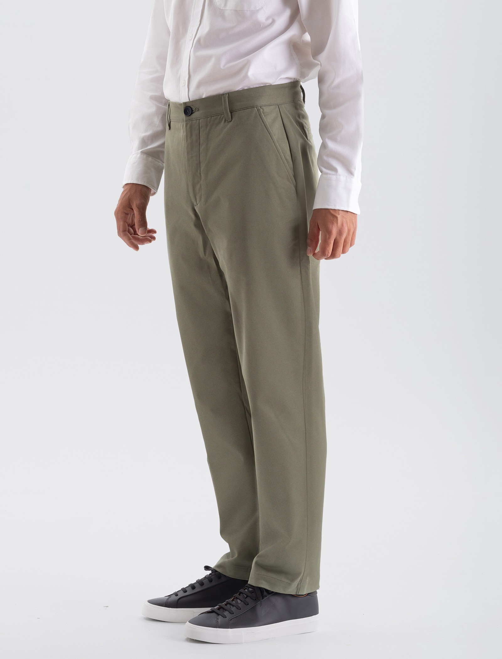 Army Green Organic Cotton Chino Pants men - Qooqer