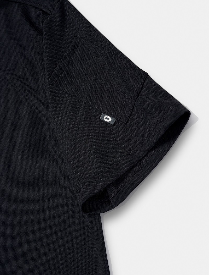 Black anti-odour Chef Polo Shirt - Qooqer