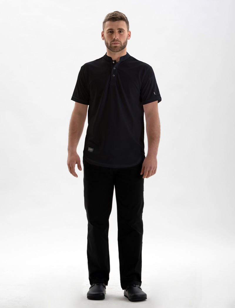 Black anti-odour Chef Polo Shirt - Qooqer